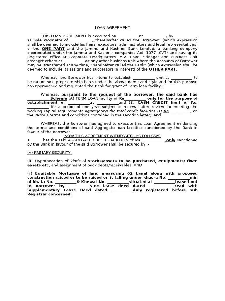 Composite Loan Agreement | PDF | Banks | Insurance