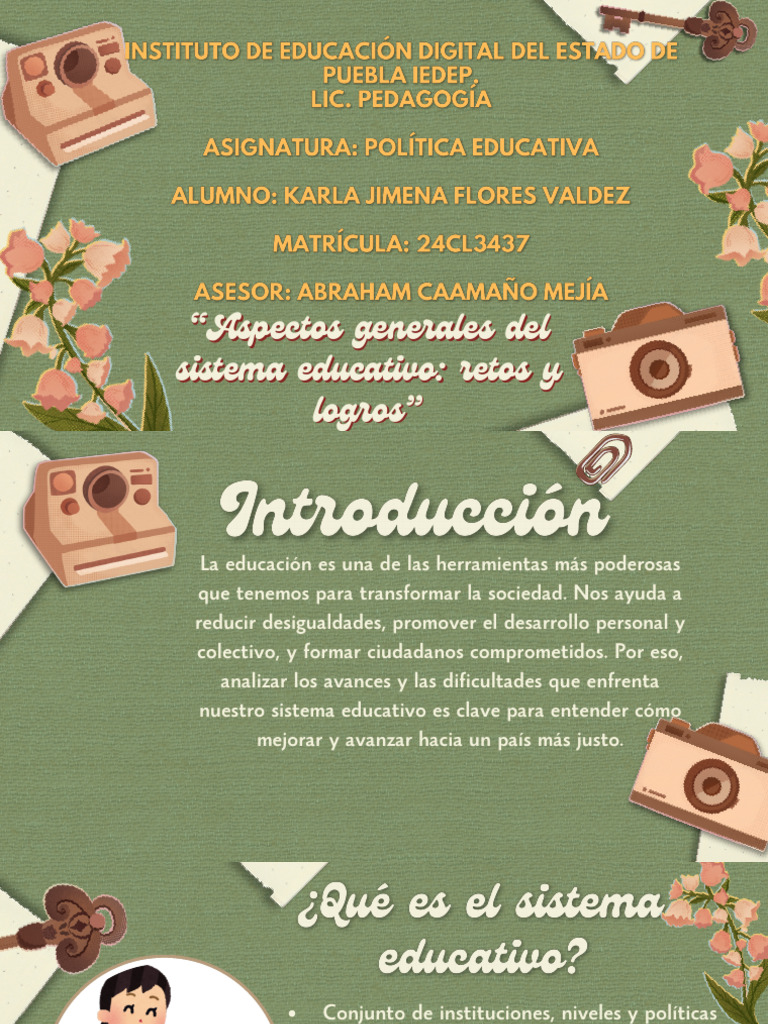 Presentación Diapositivas Proyecto Vintage Scrapbook Verde y Beige ...