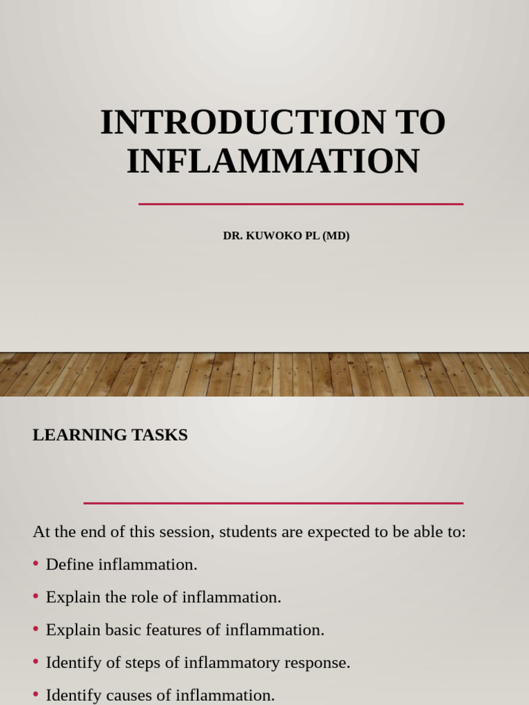 Session 5 Introduction To Inflammation-1 | PDF | Inflammation | Immune System