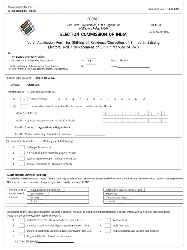 Form8 Election Comission | PDF