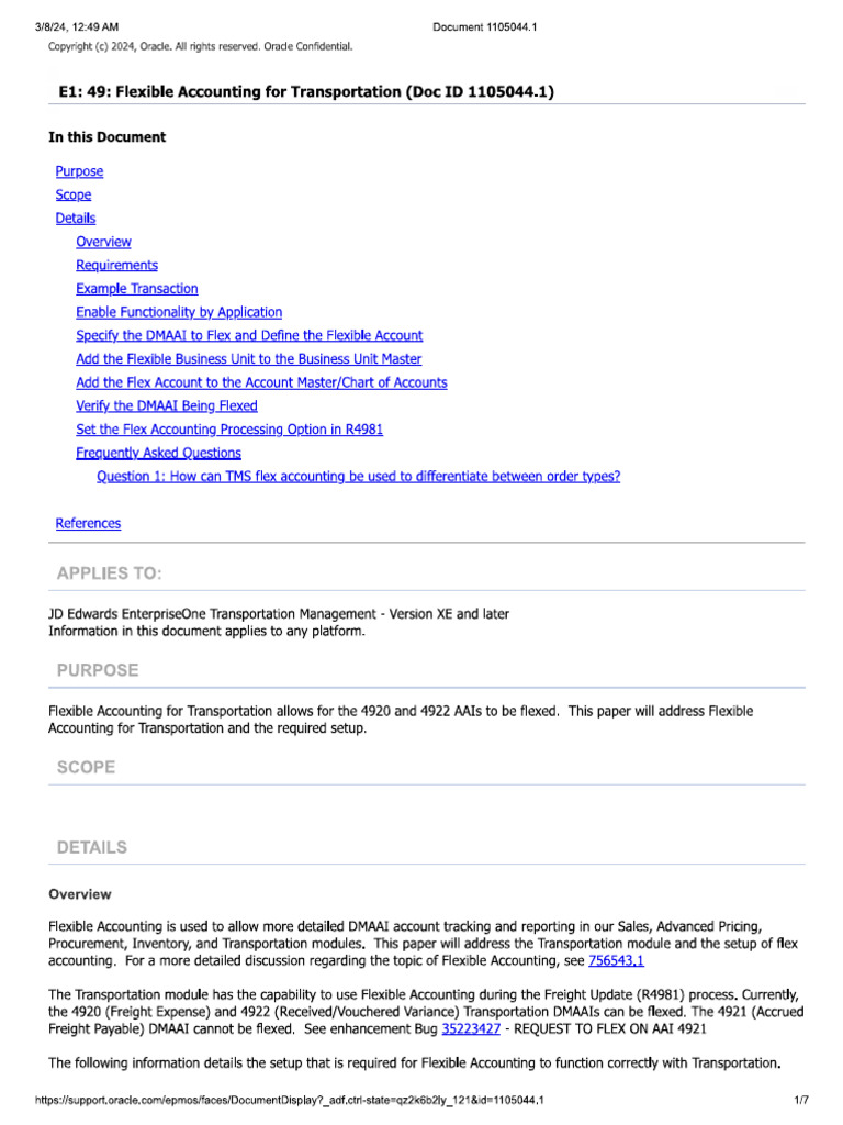 Flex Accounting For Transportation | PDF