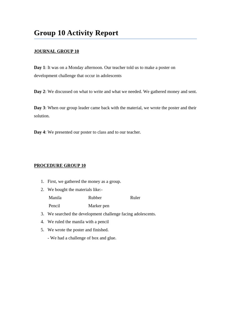 Group 10 Adolescents Development Project | PDF