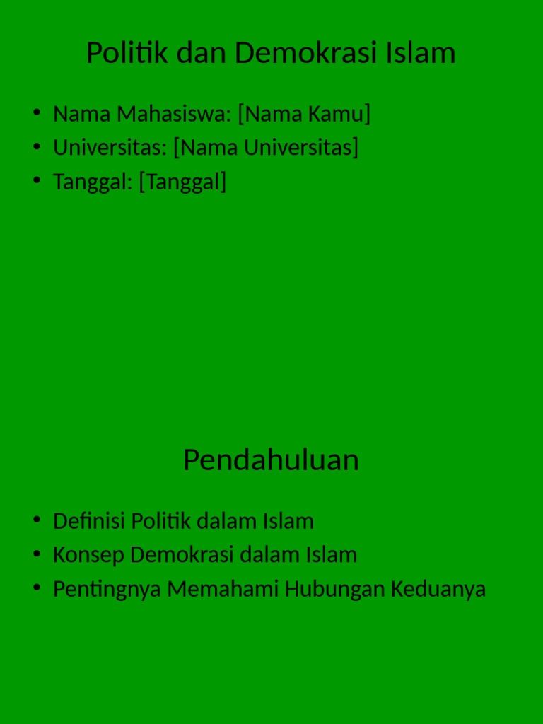 Politik Dan Demokrasi Islam Islami Background | PDF