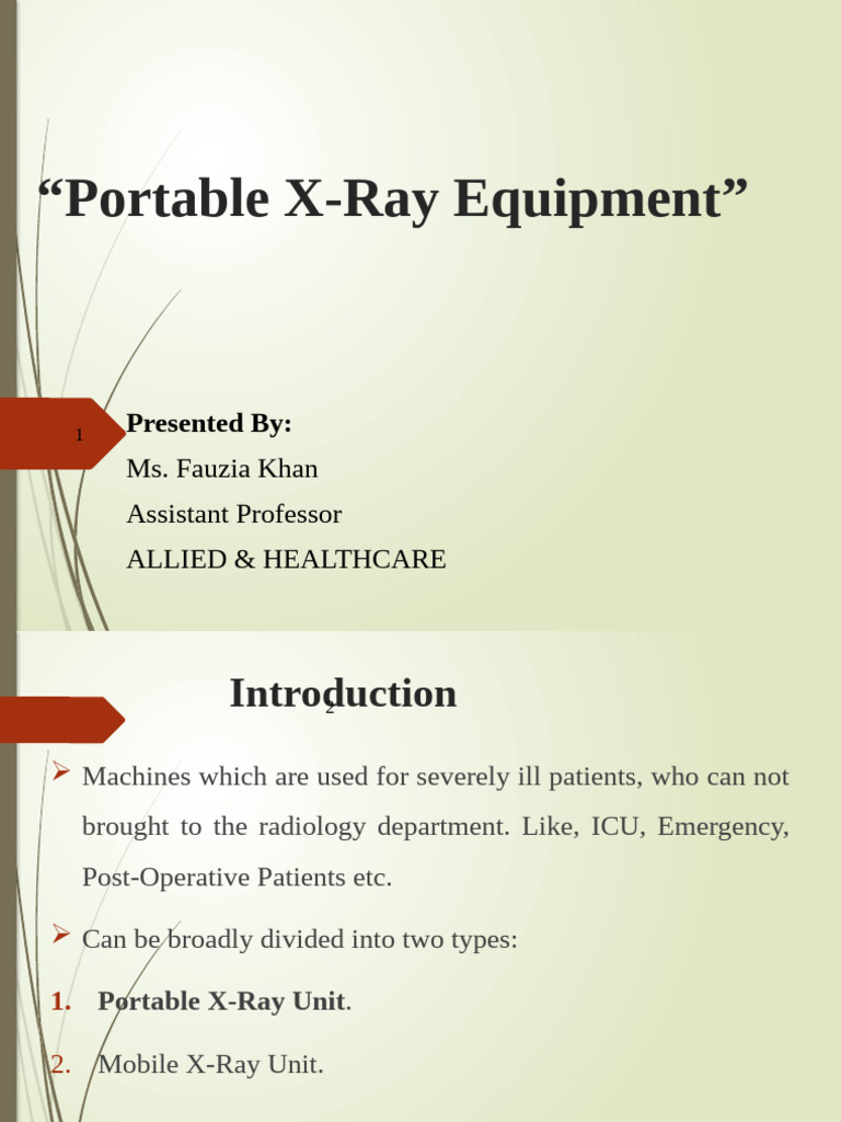 Portable X-Ray Units: Overview and Insights | PDF | X Ray | Radiography