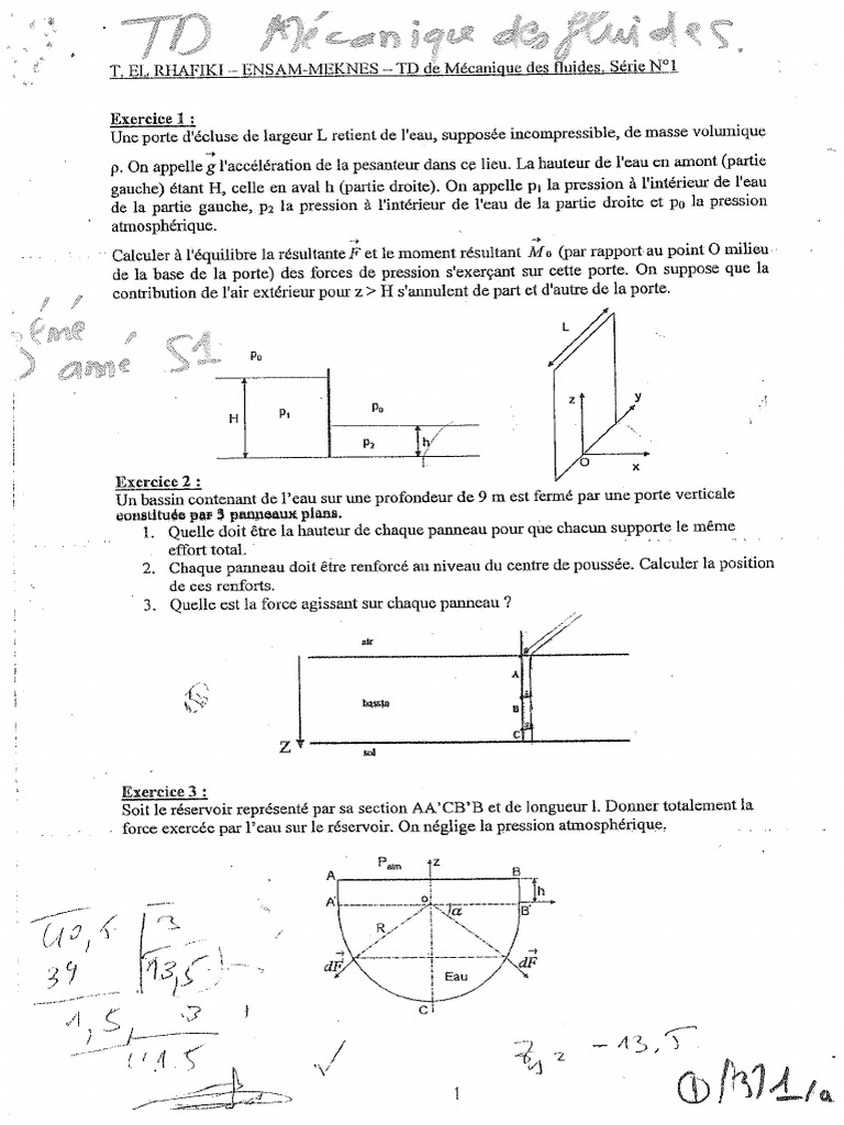 TD Corrige Mecaniq Des Fluides | PDF