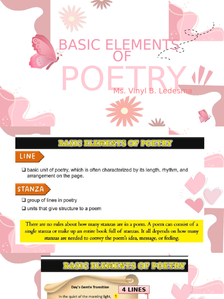 Grade7 Basic Elements of Poetry | PDF
