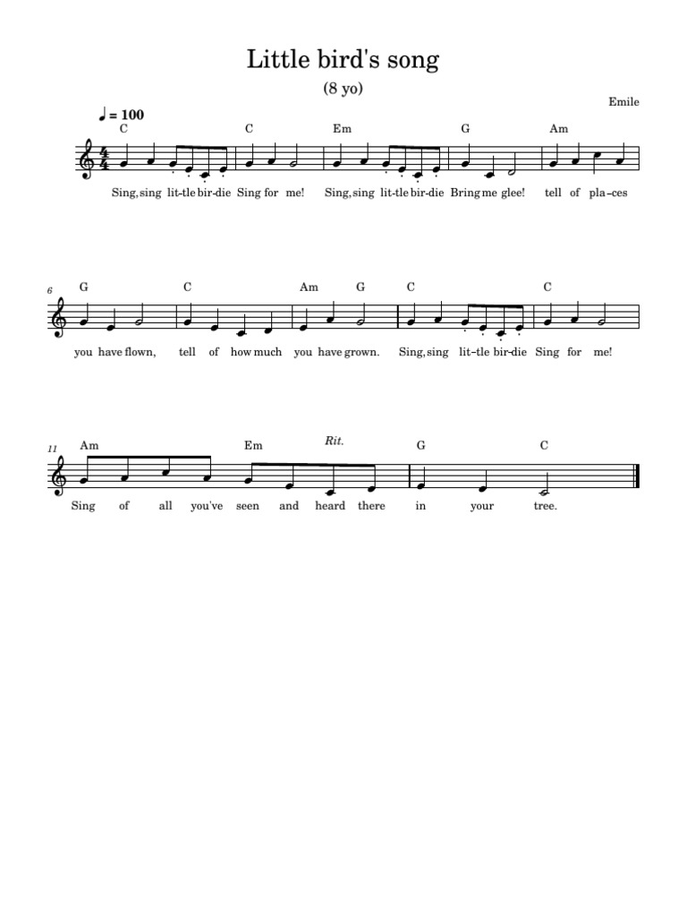 Little Bird's Song by Emile | PDF