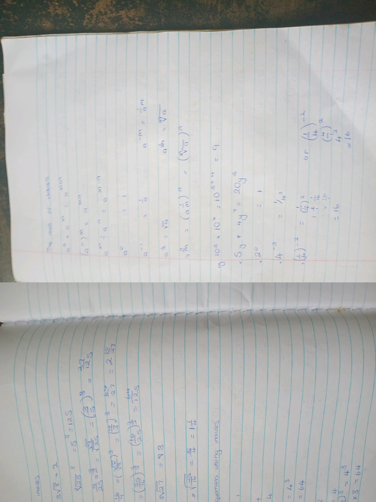 laws of indices and logarithms | PDF