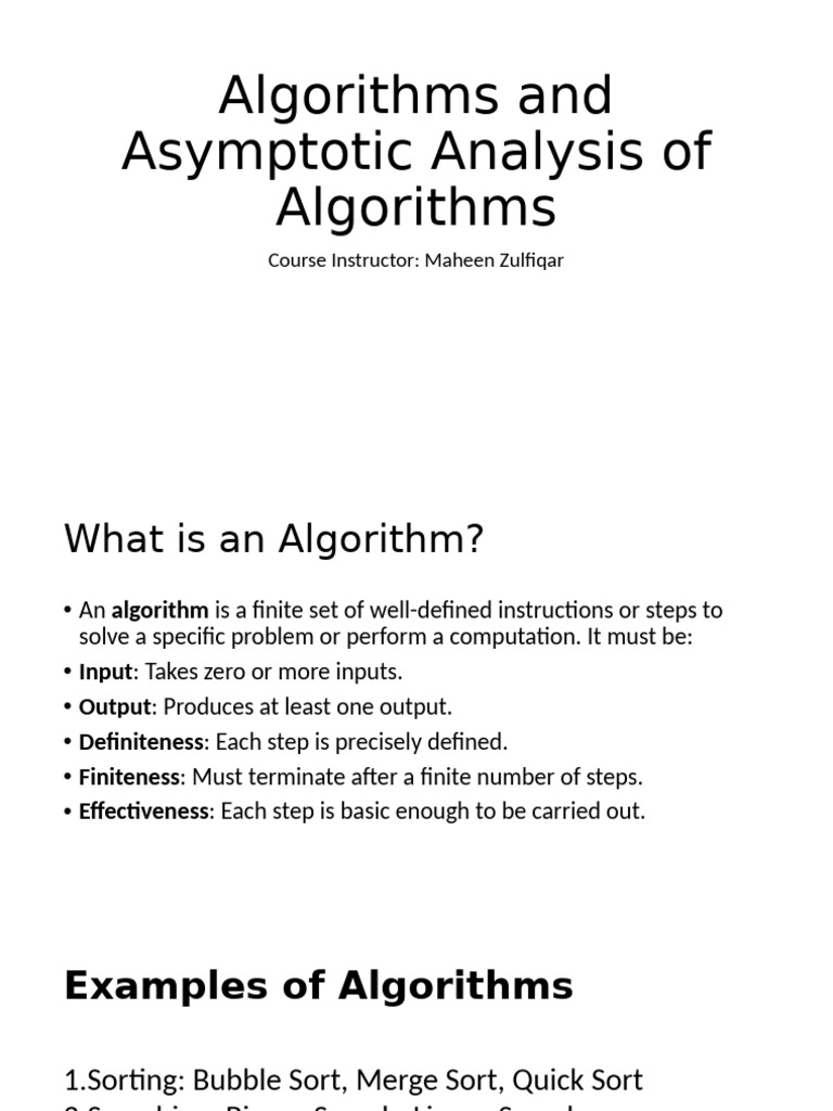 Lecture1-Algorithms and Asymptotic Analysis of Algorithms | PDF | Time Complexity | Logarithm