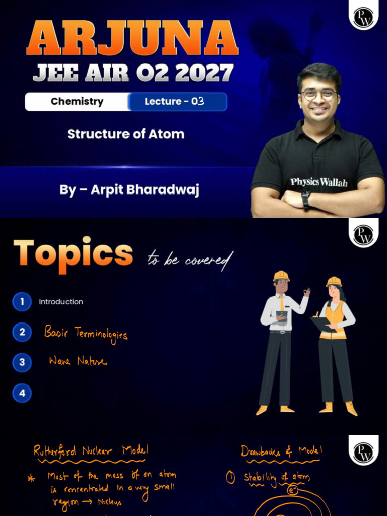Structure of Atom 03 - Class Notes - Arjuna JEE AIR O2 (2027) | PDF