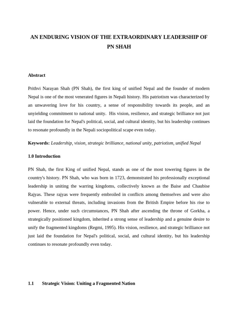 PN Shah With Citation 2081.10.14 | PDF | Leadership | Nepal