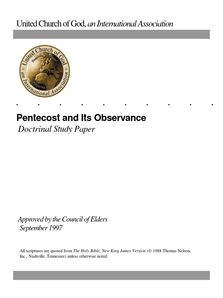 UCG Papers Pentecost and Its Observance | PDF | Passover | Pentecost