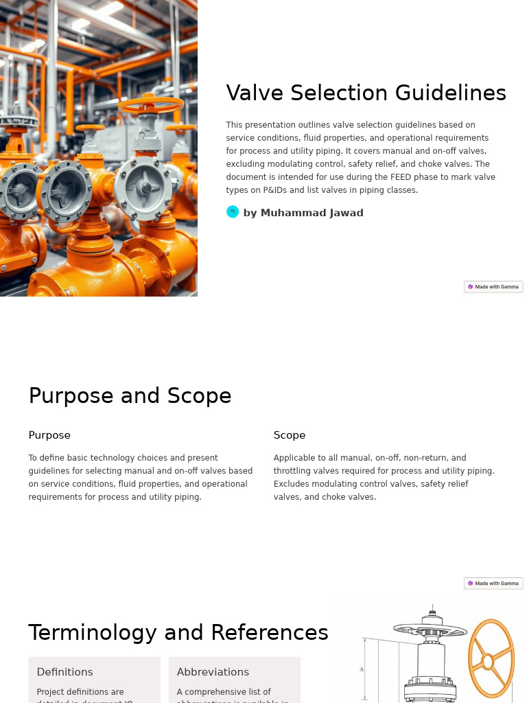 Valve Selection Guidelines for Piping | PDF | Valve | Pressure
