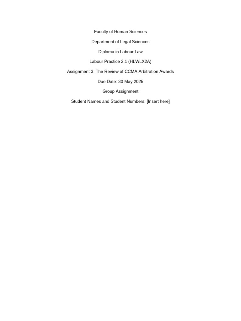 Review of CCMA Arbitration Awards Final | PDF | Arbitration | Public Law