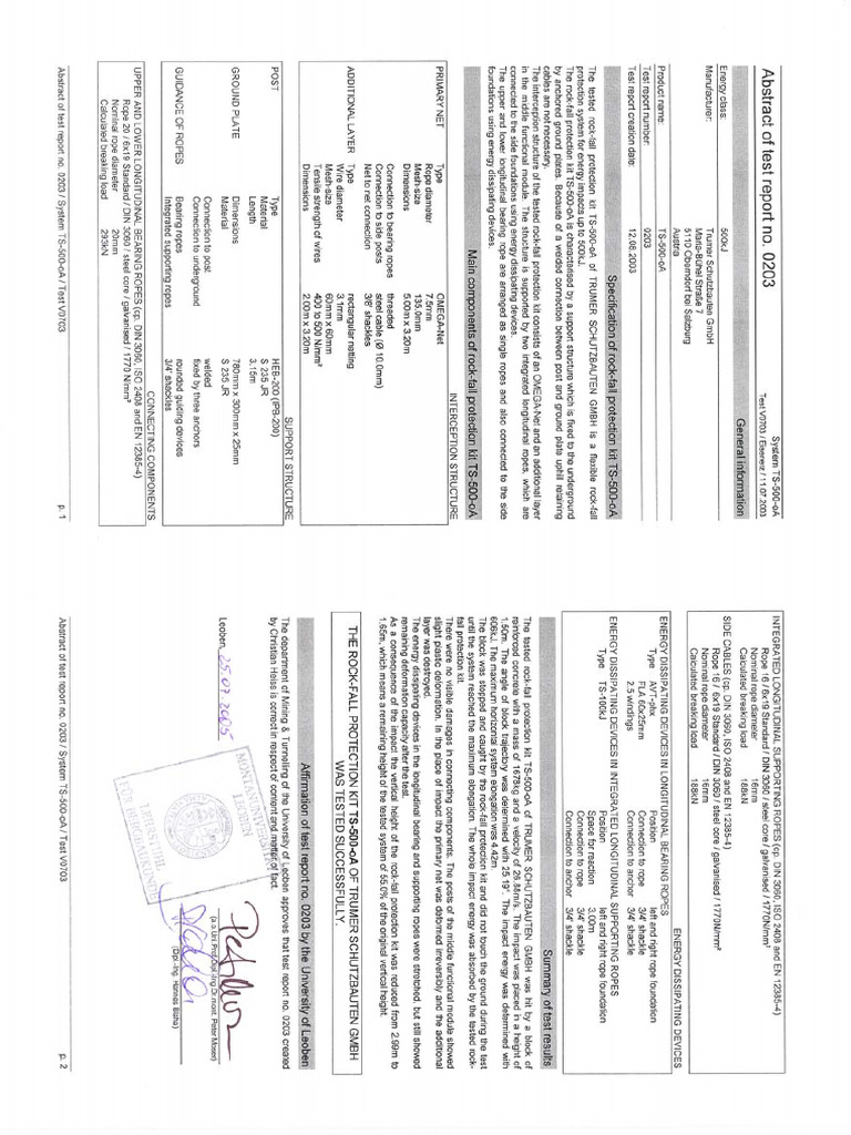 Test Report TS 500 Oa | PDF