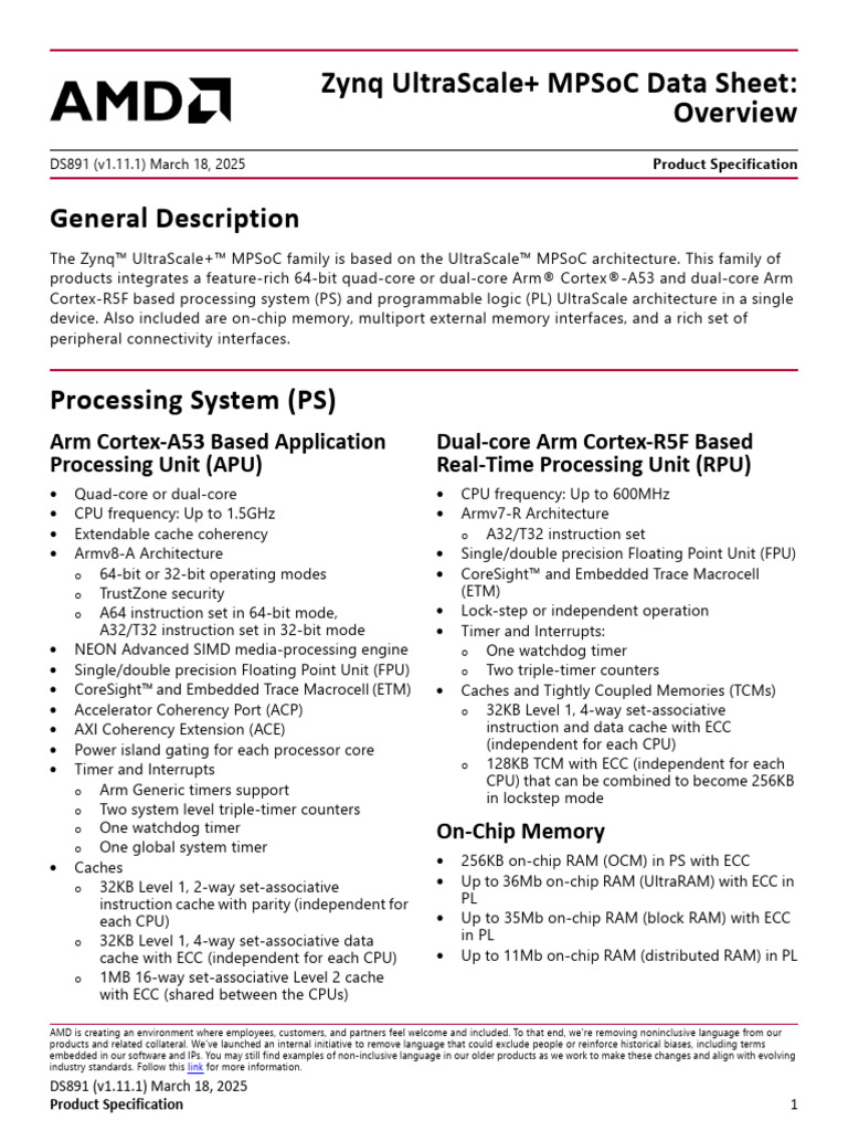 ds891 Zynq Ultrascale Plus Overview | PDF | Central Processing Unit | System On A Chip