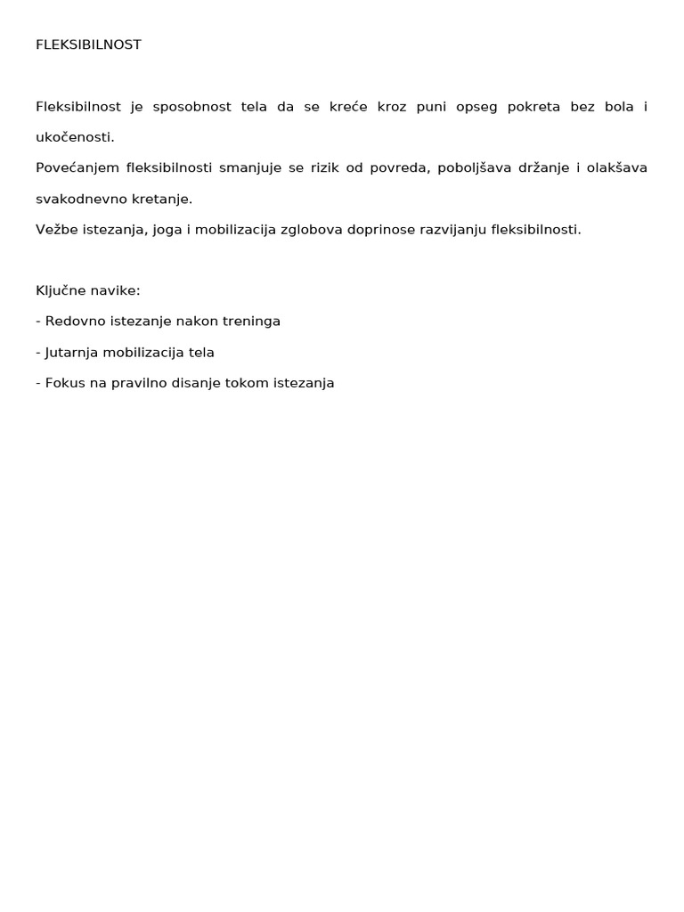 Fleksibilnost | PDF