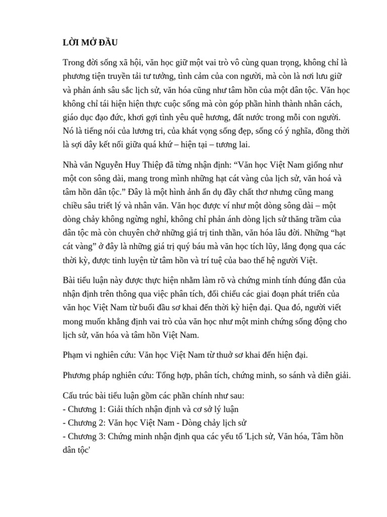 Tieu Luan Loi Mo Dau | PDF