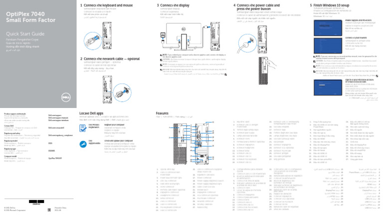 Optiplex 7040 Desktop Setup Guide6 Vi VN | PDF