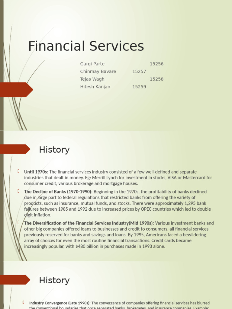 Evolution of Financial Services Industry | PDF | Savings And Loan ...