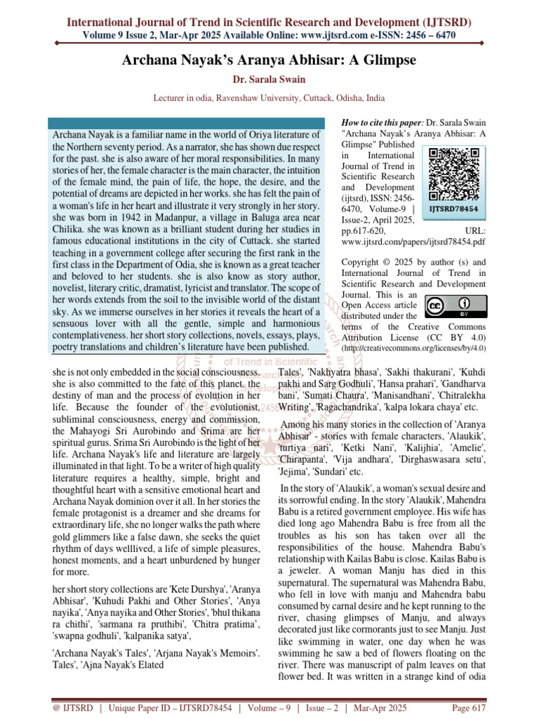 Archana Nayak's Aranya Abhisar A Glimpse | PDF
