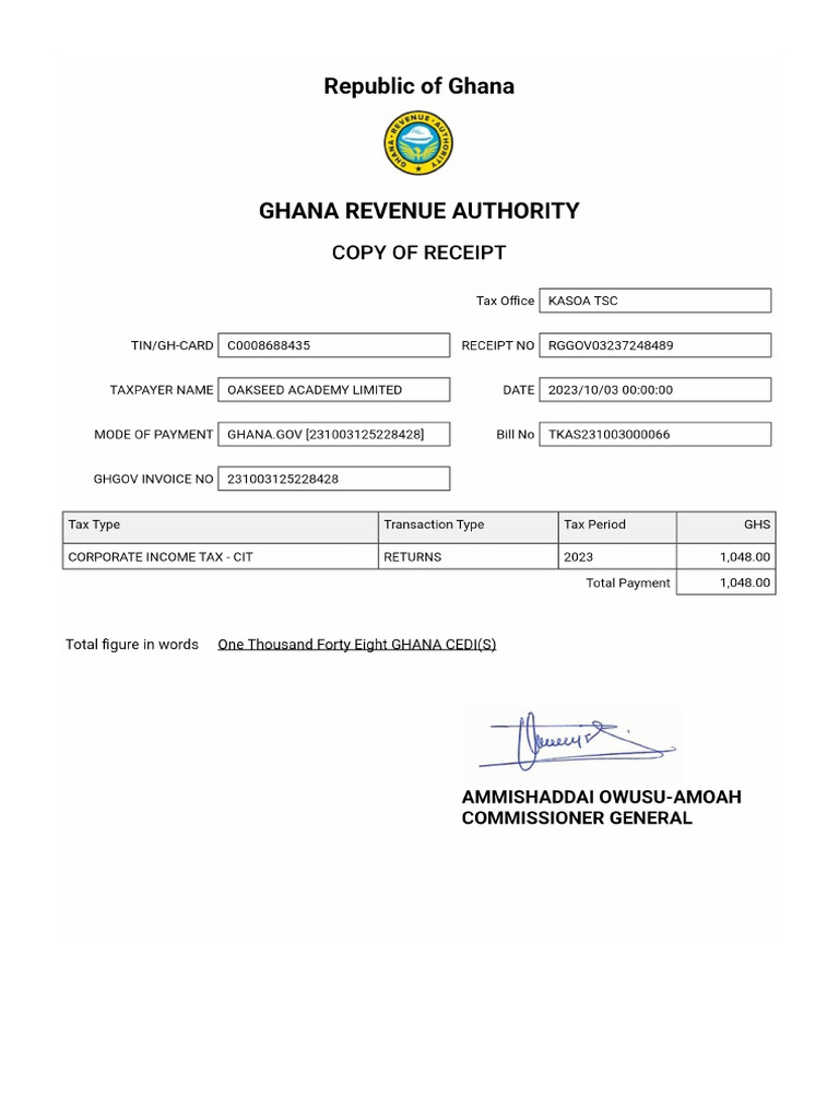 Gra Receipt Rggov03237248489 | PDF