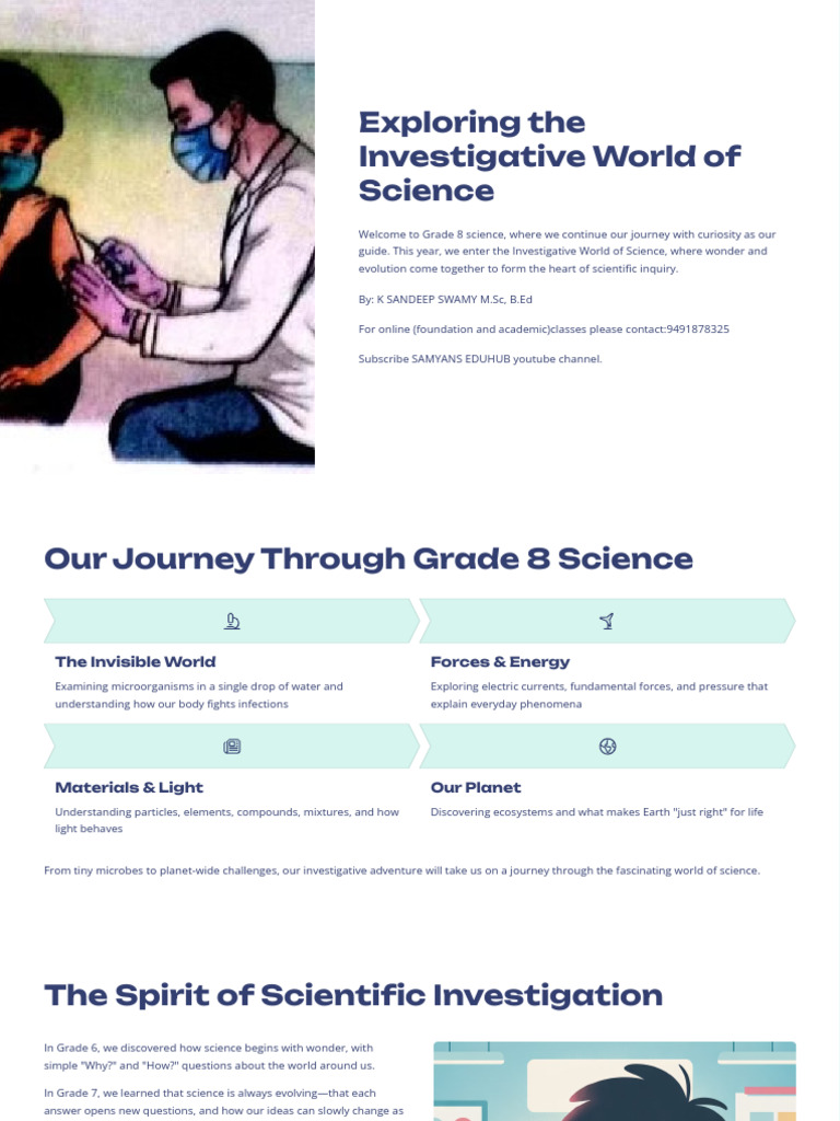 Class 8: Investigative Science Journey | PDF | Moon | Science