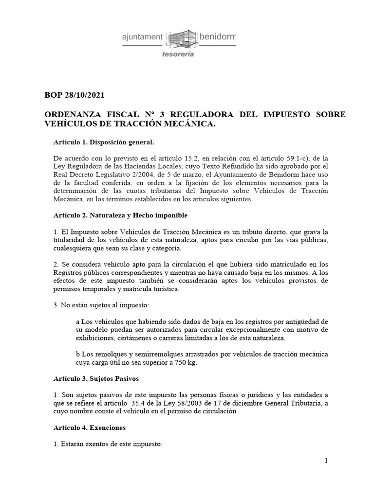 Ordenanza Nº 3 Definitiva | PDF | Impuestos | Licencia de conducir
