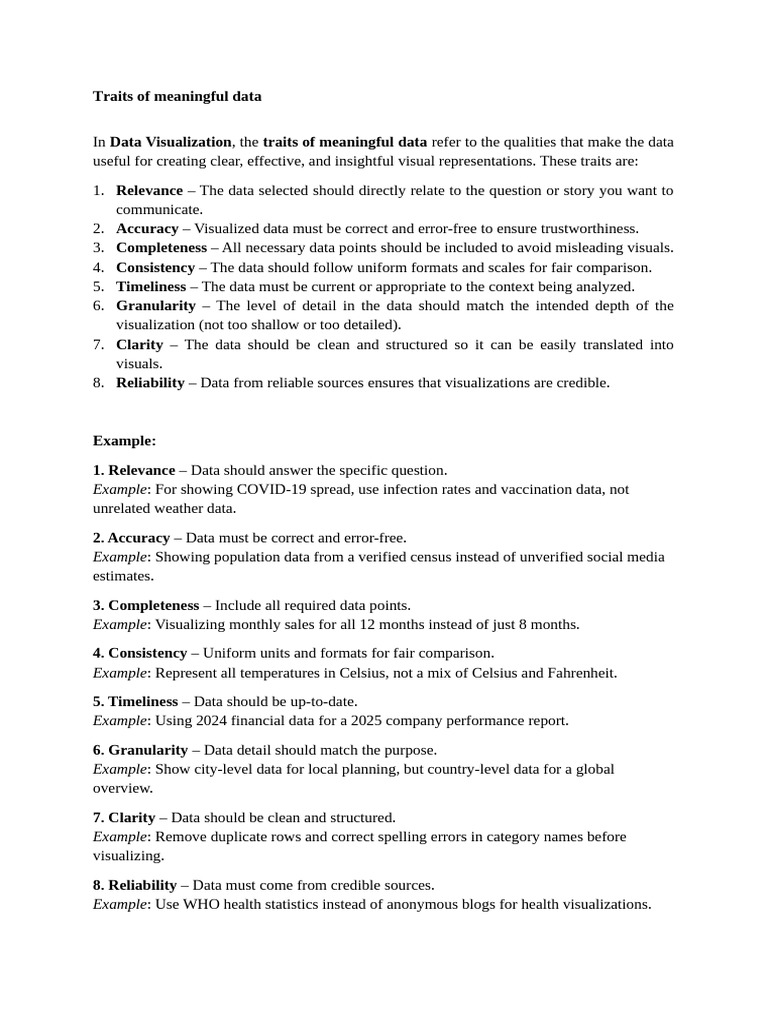 Traits of Meaningful Data in Visualization | PDF | Cognitive Science