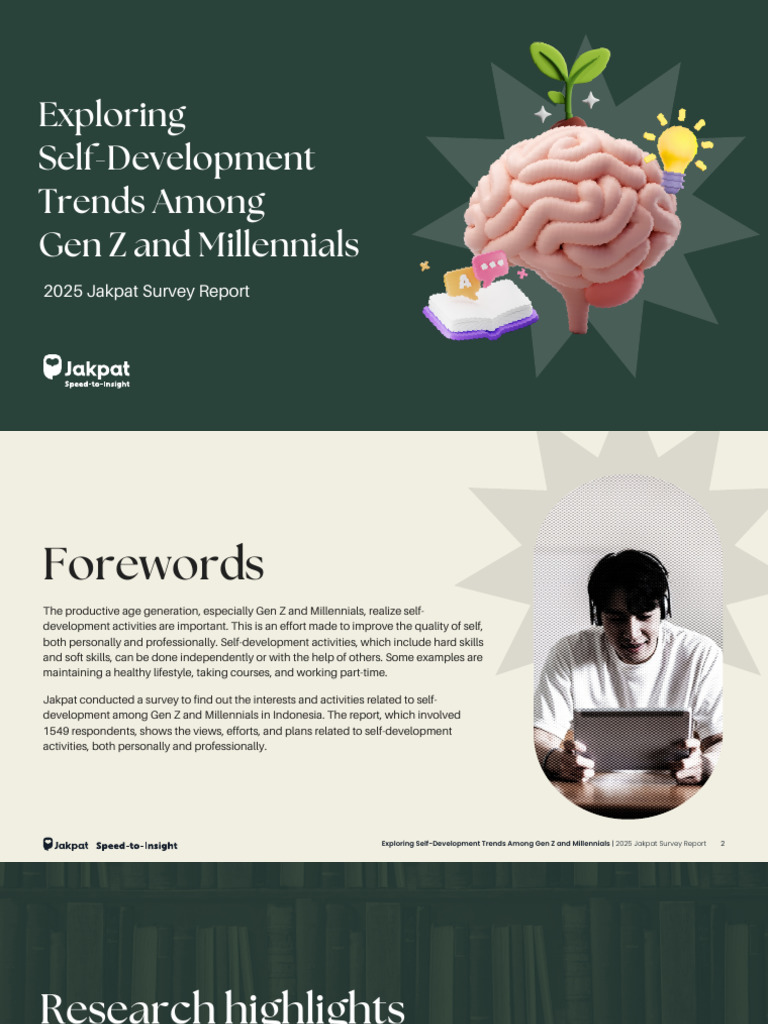 PDF Report Exploring Self-Development Trends Among Gen Z and Millennials - 2025 Jakpat Survey ...