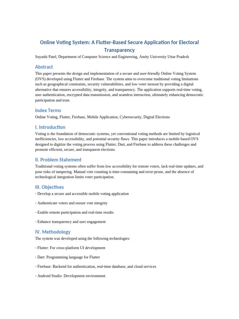 Online Voting System IEEE Format | PDF | Electronic Voting | Computer ...