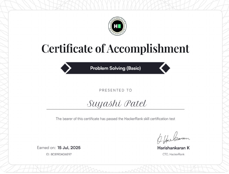Problem Solving Basic Certificate | PDF