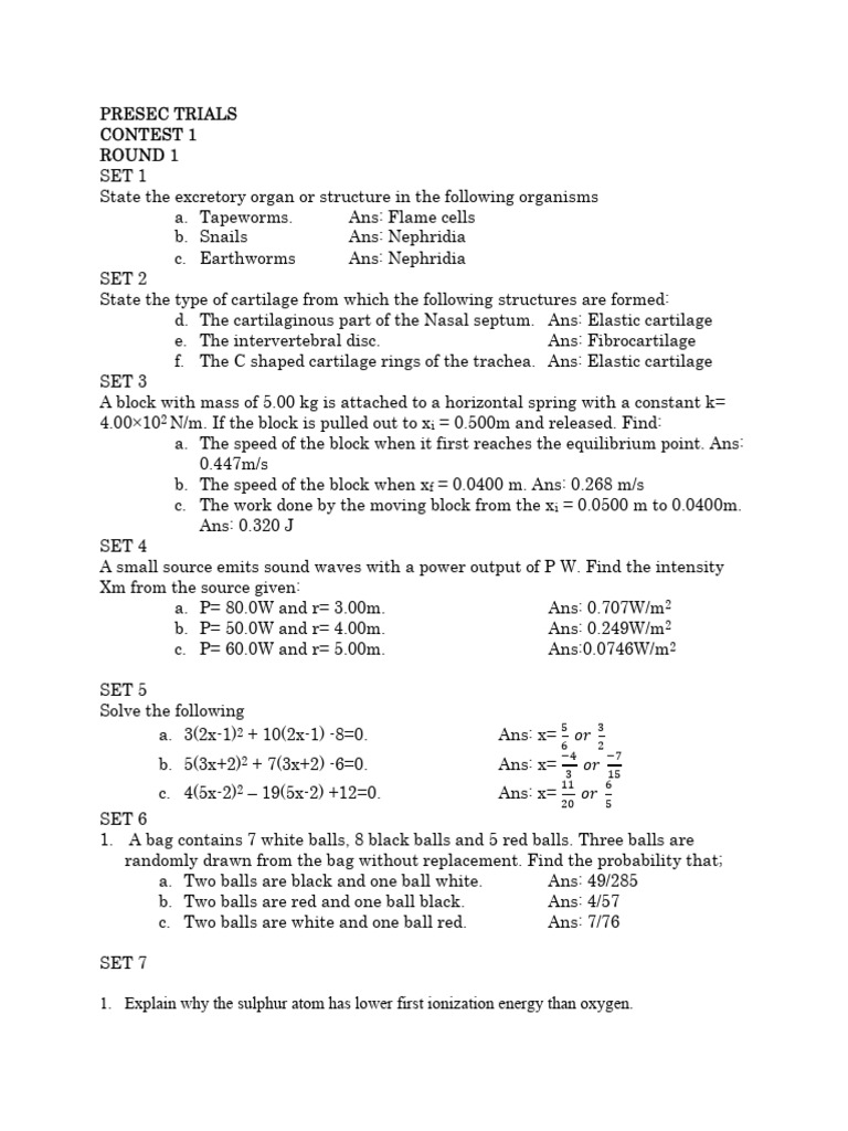Presec Trials - 2 | PDF | Translation (Biology) | Proteins
