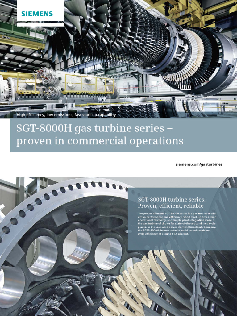 Siemens SGT-8000H Gas Turbine Overview | PDF | Power Station | Cogeneration