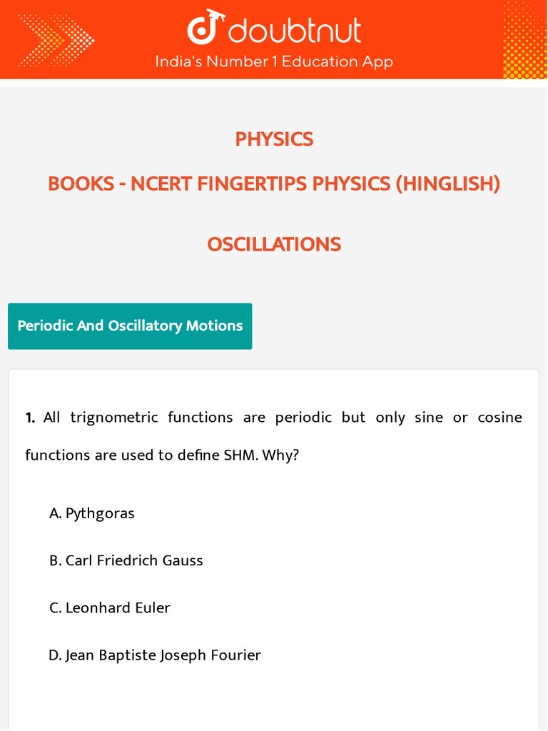 Books Doubtnut Question Bank | PDF | Resonance | Oscillation