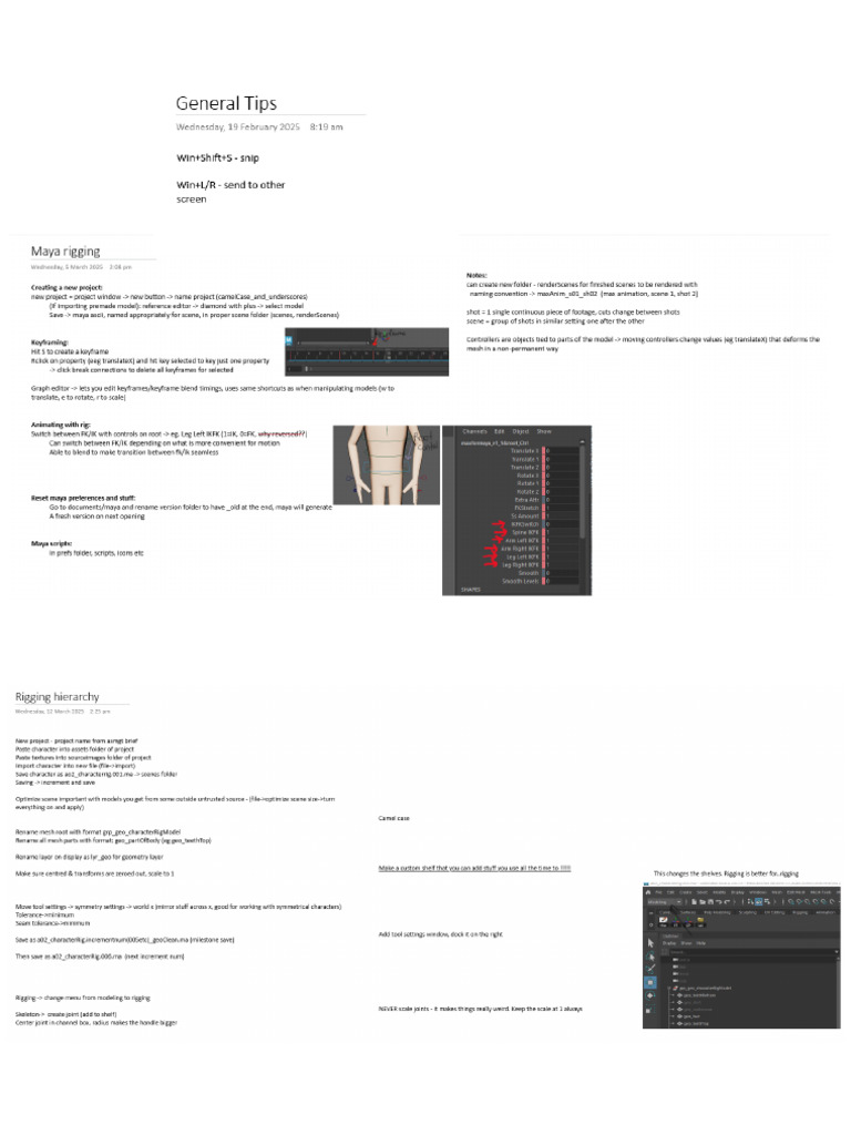 Character Rigging Compendium Wip - Joint Hierarchy, Control Setup | PDF