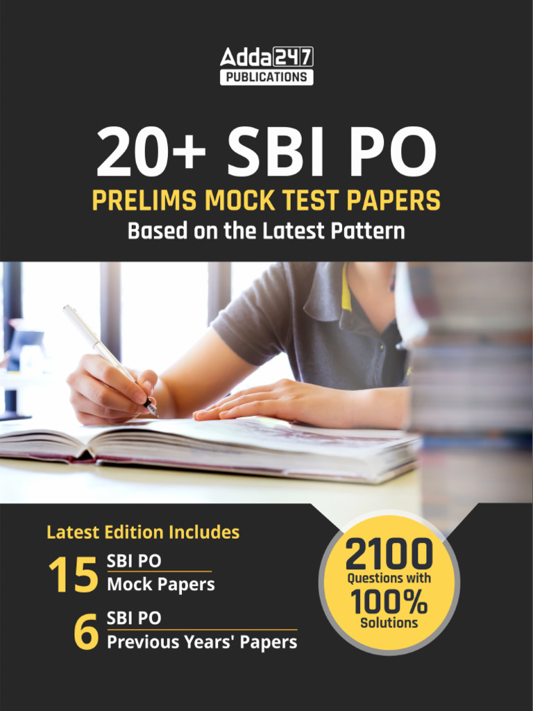 20 SBI PO Prelims Mock Paper Practice Book (Index With Cover Page) | PDF