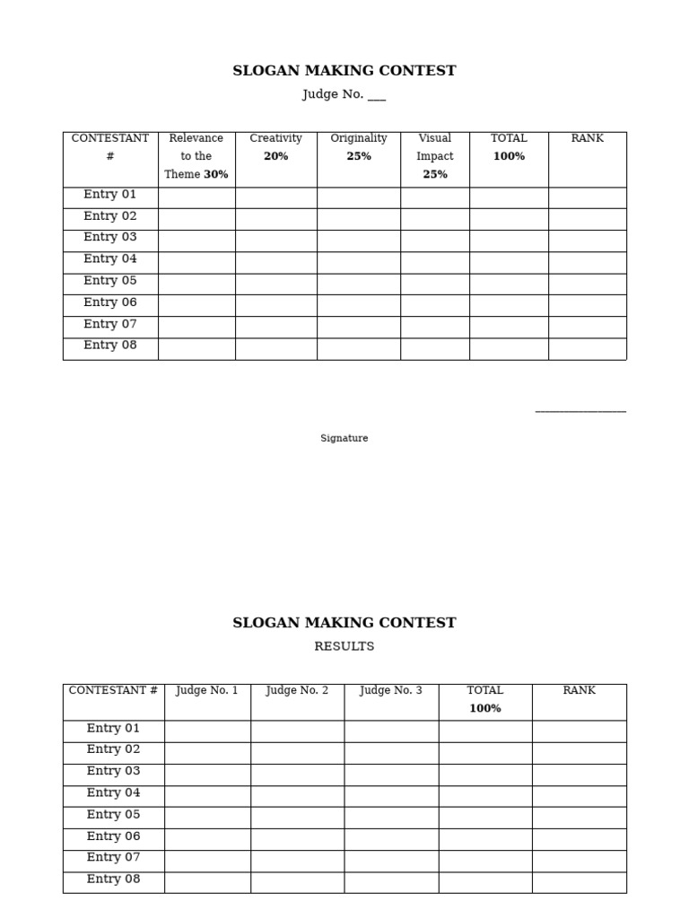 Slogan and Poster Contest Criteria | PDF