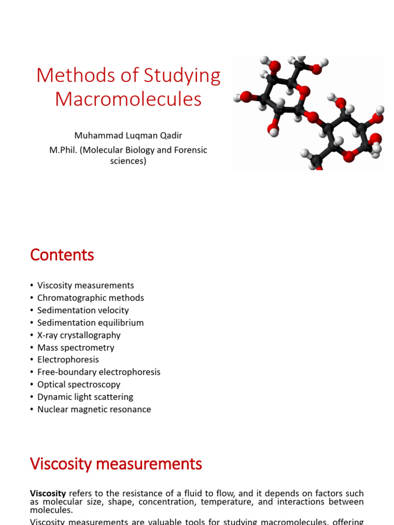 Methods To Study Macromolecules | PDF | Gel Electrophoresis | Chromatography