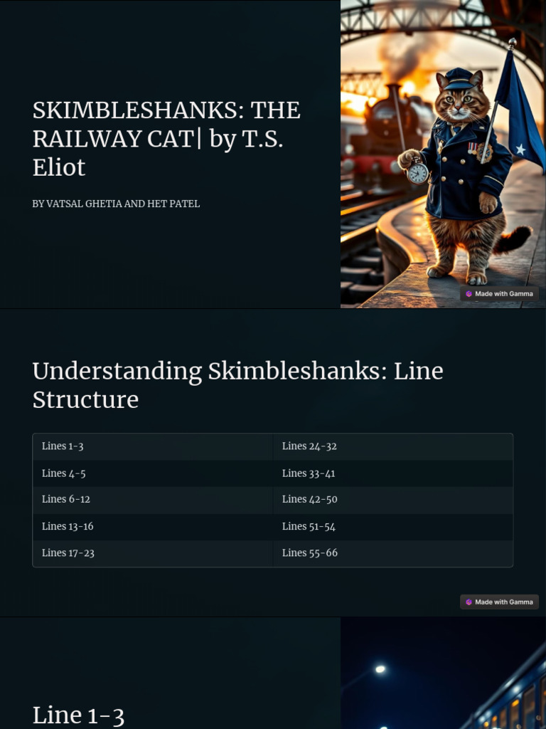 SKIMBLESHANKS THE RAILWAY CATor by TS Eliotpptx | PDF