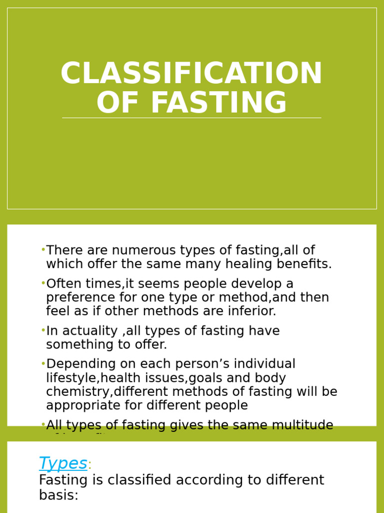 Fasting Types and Benefits Explained | PDF | Fasting | Fruit