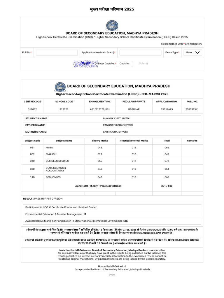 MP HSSC Result 2025 Announcement | PDF | Adolescence | Schools
