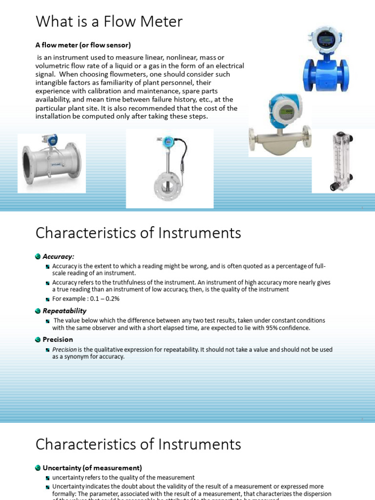 Flow Measurement Small Introduction | PDF | Flow Measurement | Accuracy ...