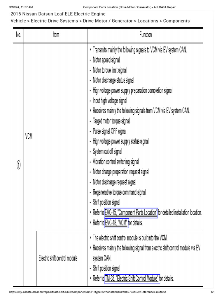 Drive Motor Location for 2015 Leaf | PDF