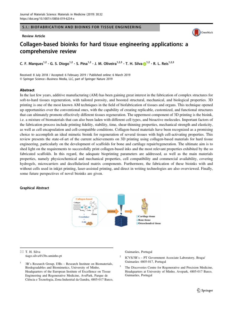 Collagen-Based Bioinks For Hard Tissue Engineering Applications | PDF ...