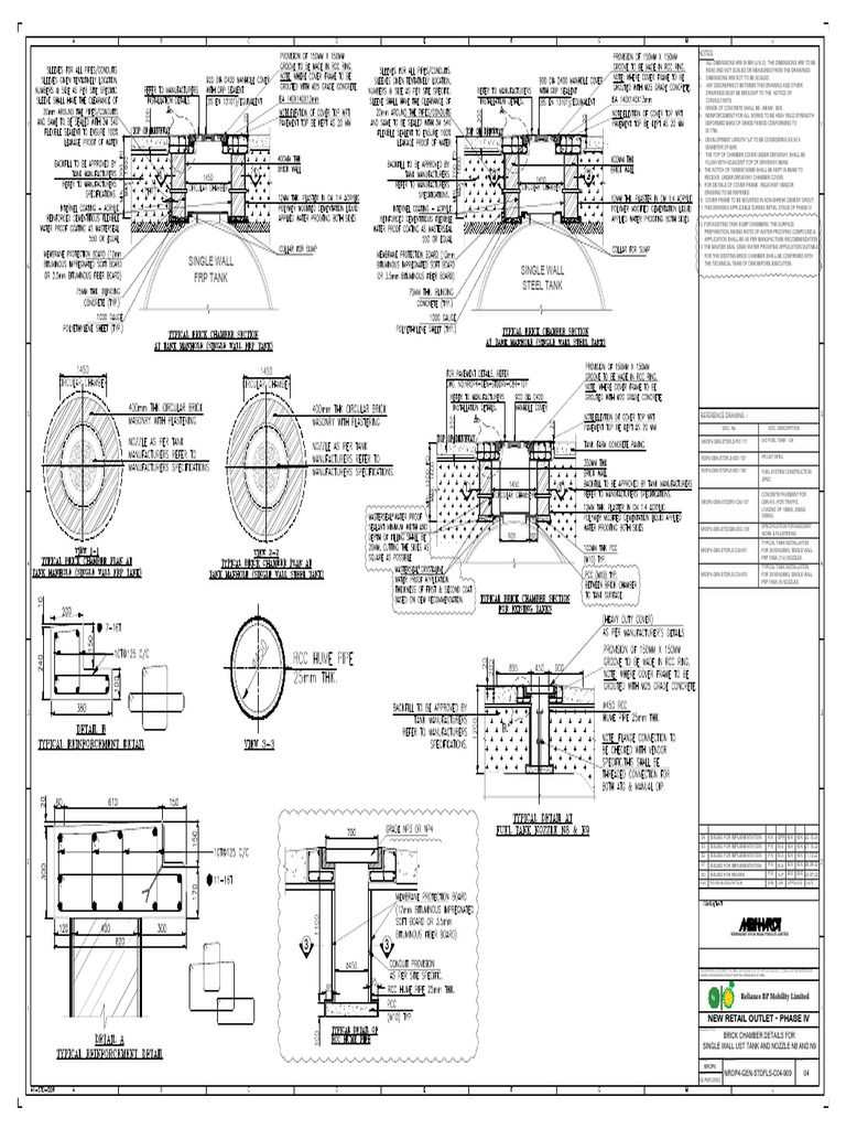 Brick Chamber Details for UST Tanks | PDF | Concrete | Building