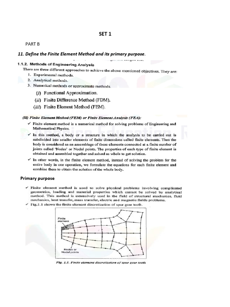 Fea 6 Marks Answer Key | PDF