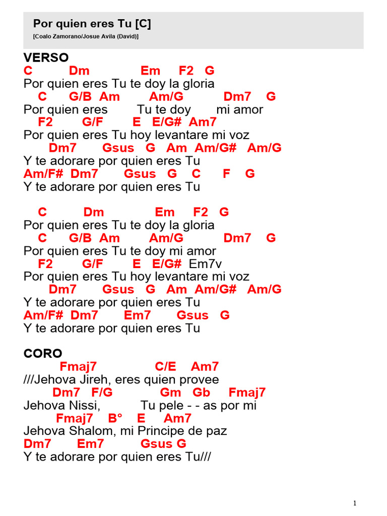 Por Quien Eres Tu - C-1 | PDF