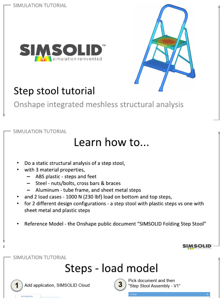 SIMSOLID Step Stool Tutorial | PDF | Mechanical Engineering