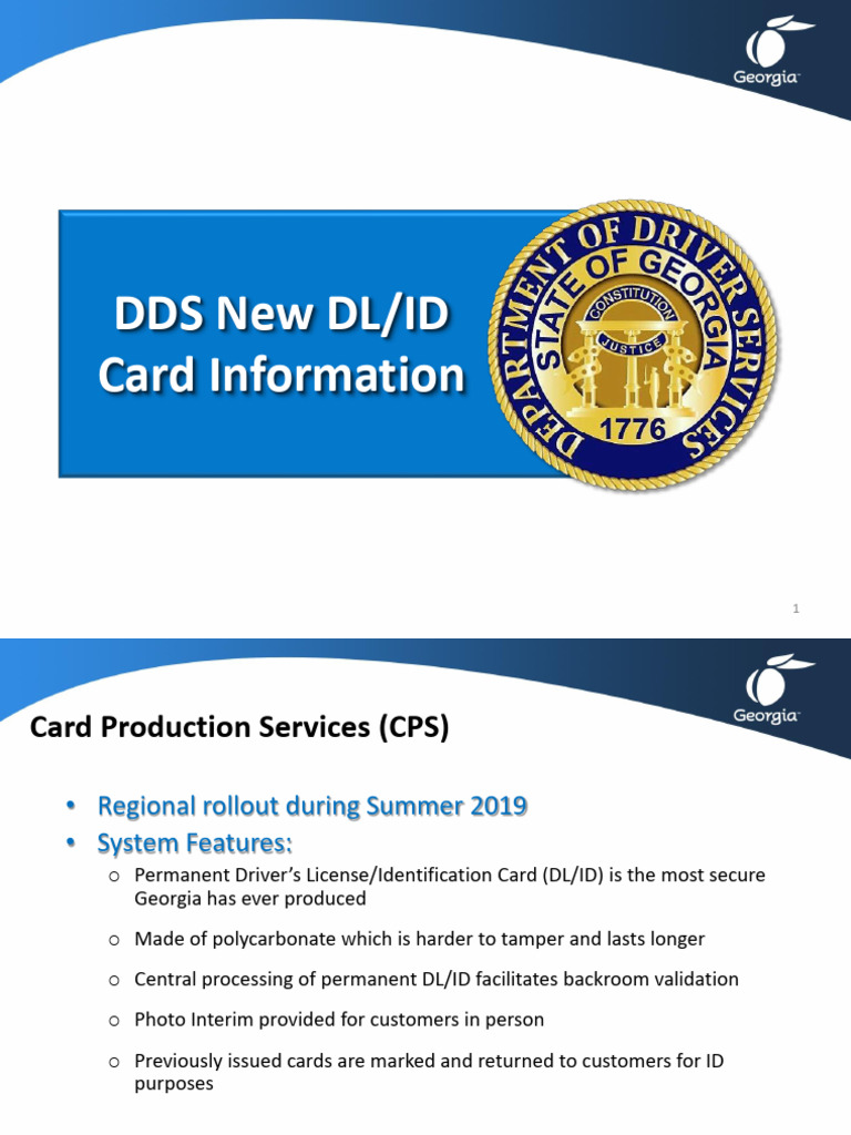 2019 Georgia DDS New ID Card Information | PDF | Identity Document ...